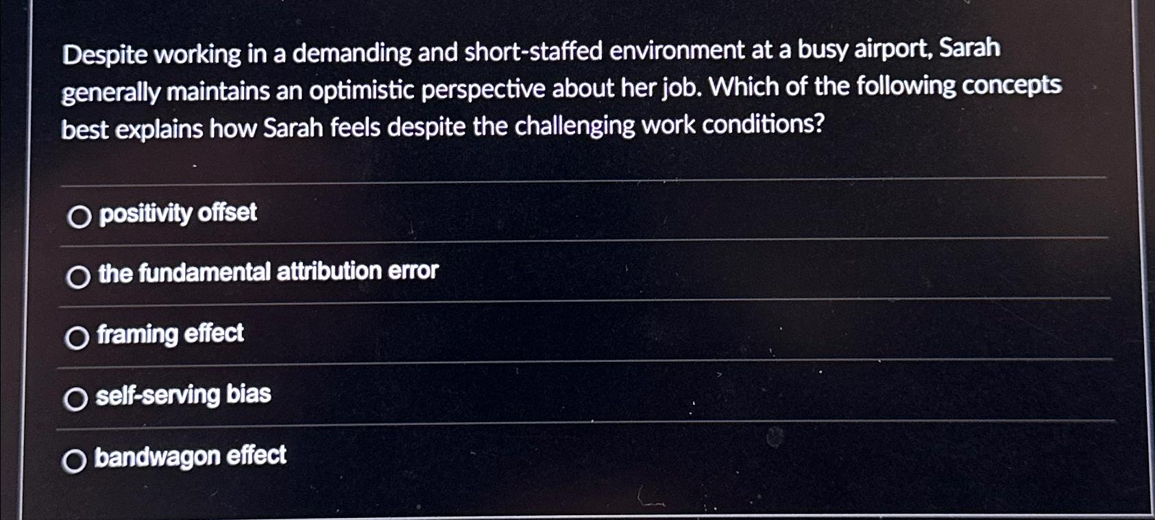 Solved Despite working in a demanding and short-staffed | Chegg.com