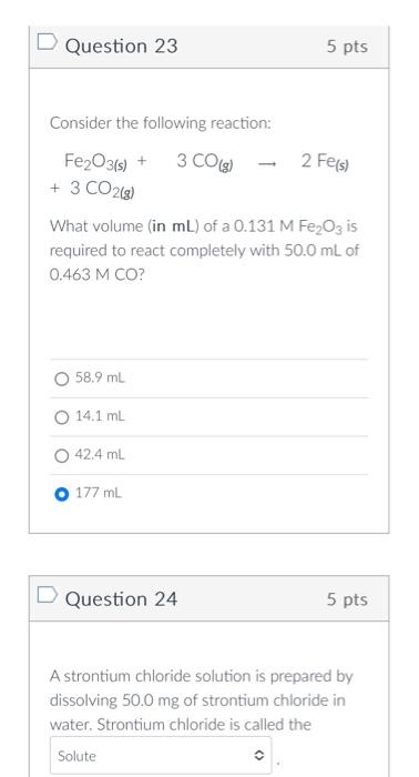 Solved Consider the following reaction: +Fe2O3( | Chegg.com
