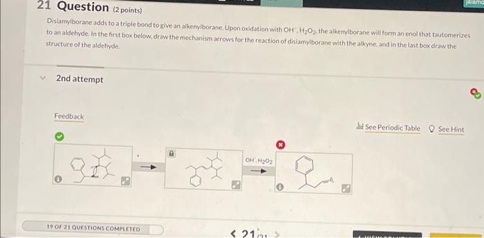 Solved Disiamylborane adds to a triple bond to give an | Chegg.com