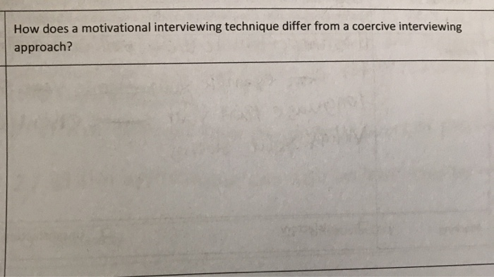 Solved How does a motivational interviewing technique differ | Chegg.com