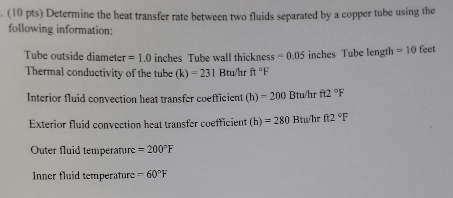 Solved (10 pts) Determine the heat transfer rate between two | Chegg.com