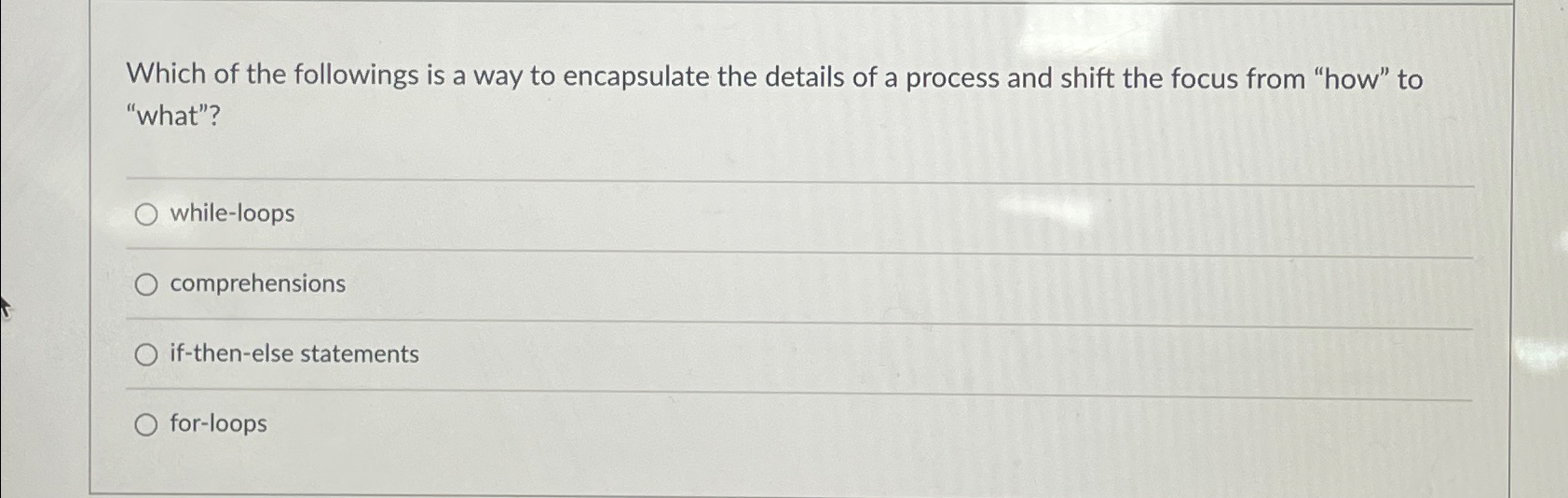 Solved Which of the followings is a way to encapsulate the | Chegg.com