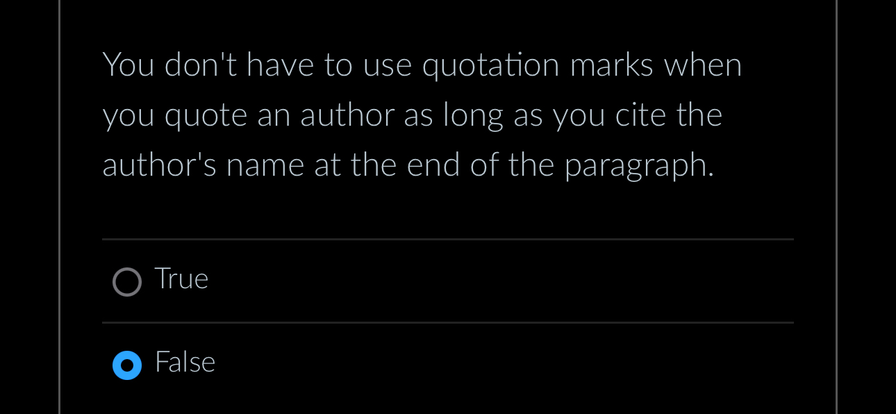 Solved You don't have to use quotation marks when you quote | Chegg.com