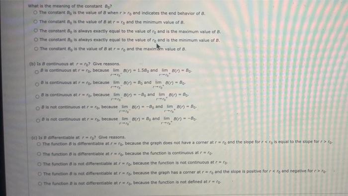 Solved A magnetic Meld, 8, is given as a function of the | Chegg.com