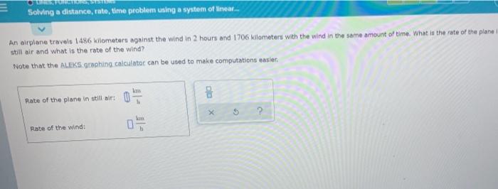 Solved Solving a distance, rate, time problem using a system | Chegg.com