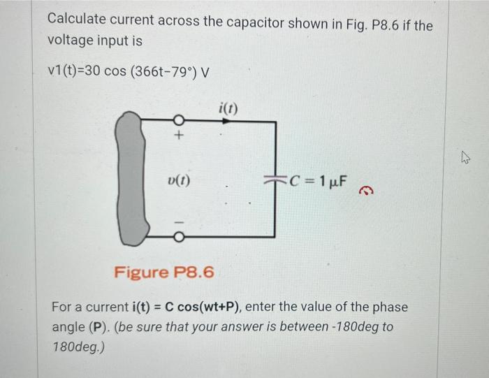 Solved Calculate the current across the capacitor shown in | Chegg.com