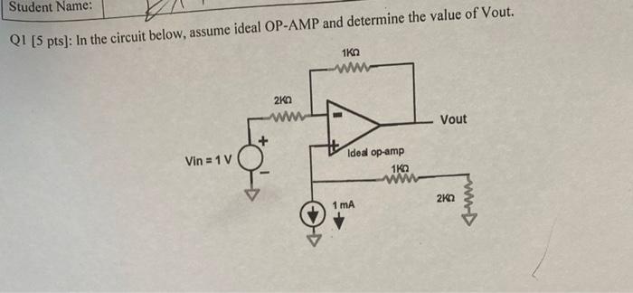 Solved Q1 [5 pts ]: In the circuit below, assume ideal | Chegg.com