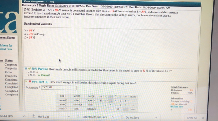 Solved Class Management | Help Homework 5 Begin Date: | Chegg.com