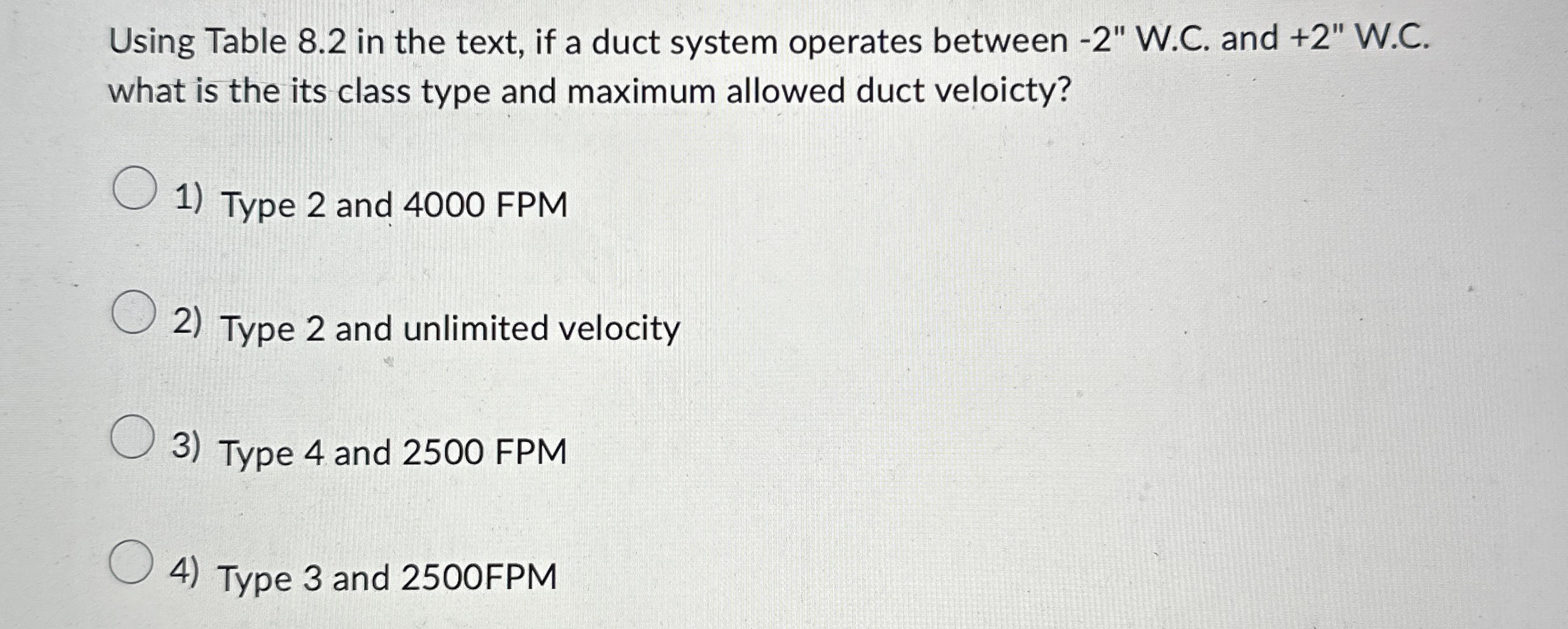Solved Using Table 8.2 ﻿in the text, if a duct system | Chegg.com