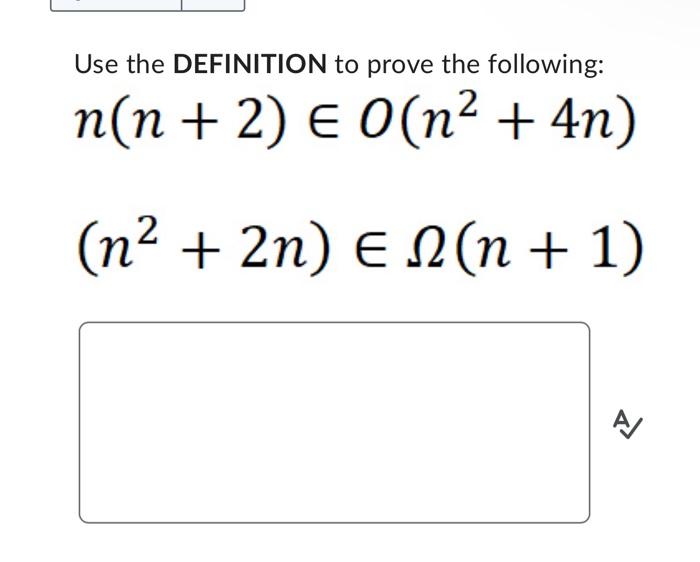 Solved Use the DEFINITION to prove the following: | Chegg.com