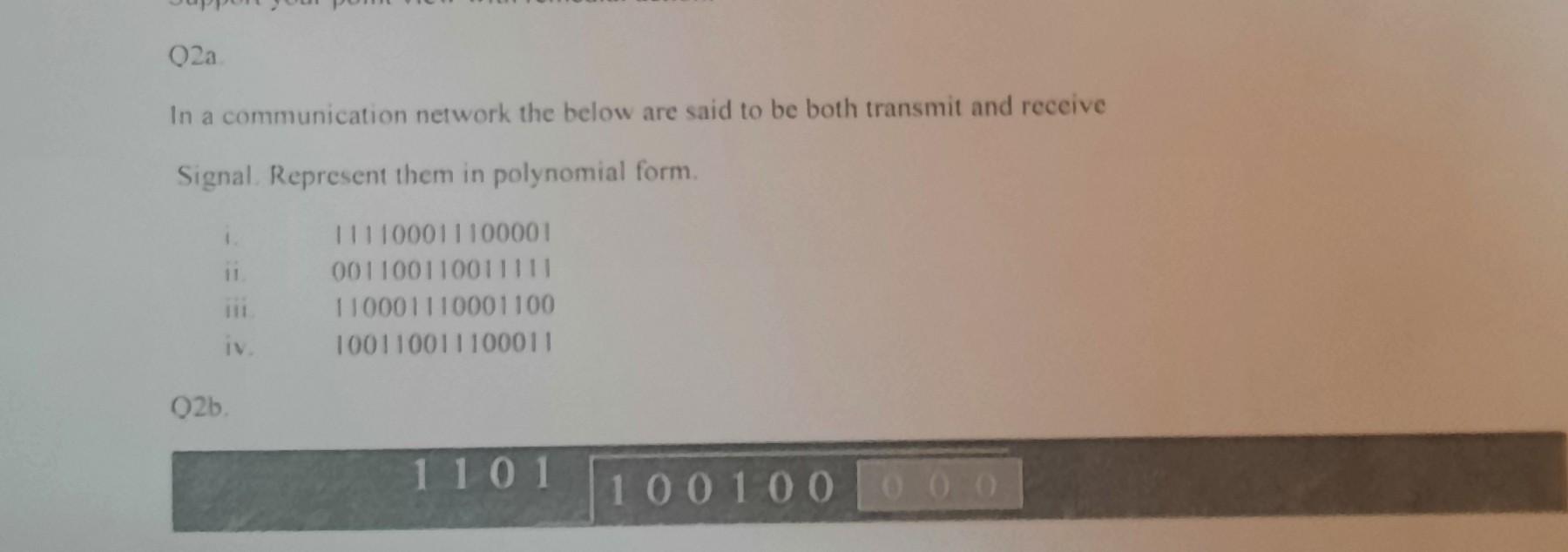 Solved Q2a. In a communication network the below are said to | Chegg.com