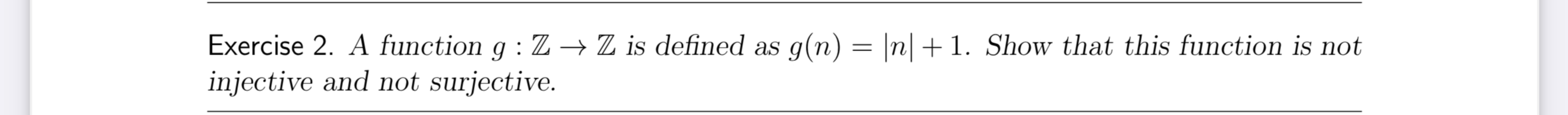 Solved Exercise 2. ﻿A function g:Z→Z ﻿is defined as | Chegg.com