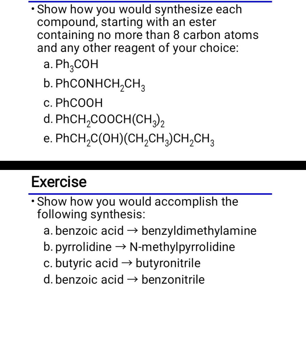 Solved - Show how you would synthesize each compound, | Chegg.com