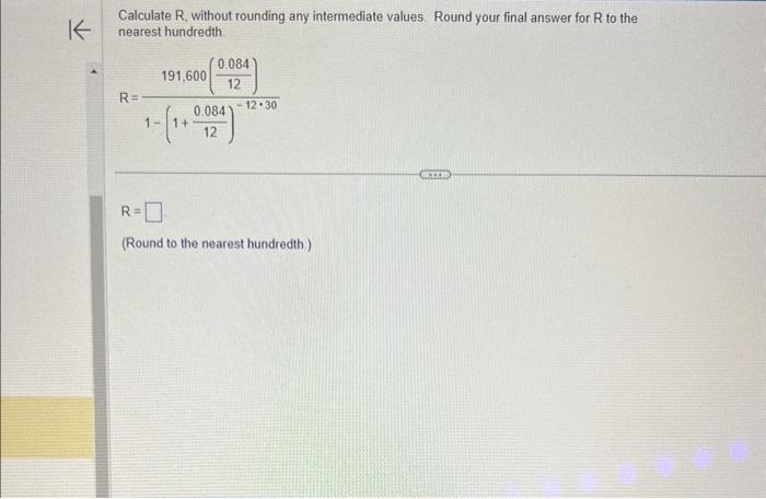 Solved Calculate R, without rounding any intermediate | Chegg.com