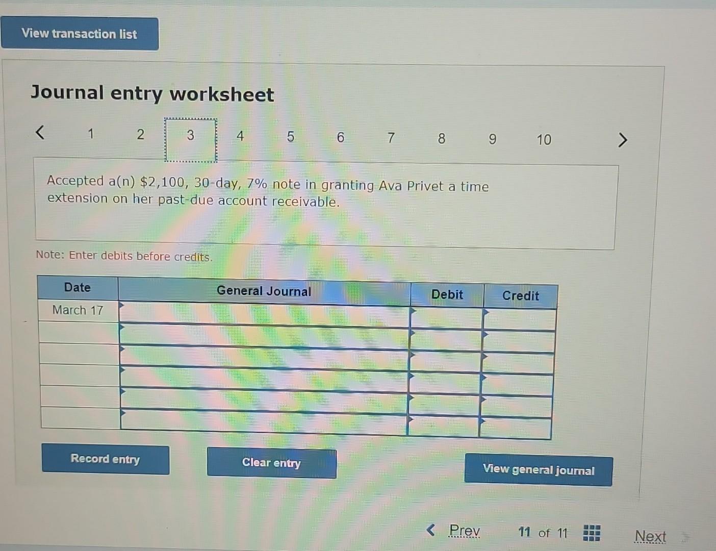 Solved Journal entry worksheet Received payment of principal | Chegg.com