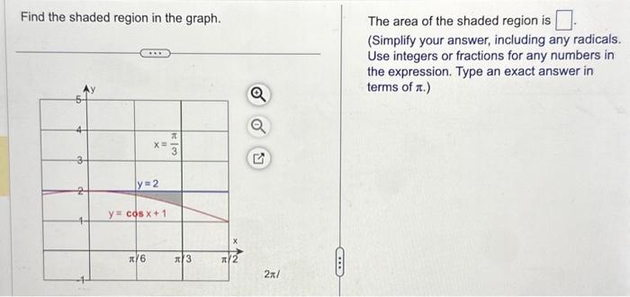 Solved Find the shaded region in the graph. The area of the | Chegg.com