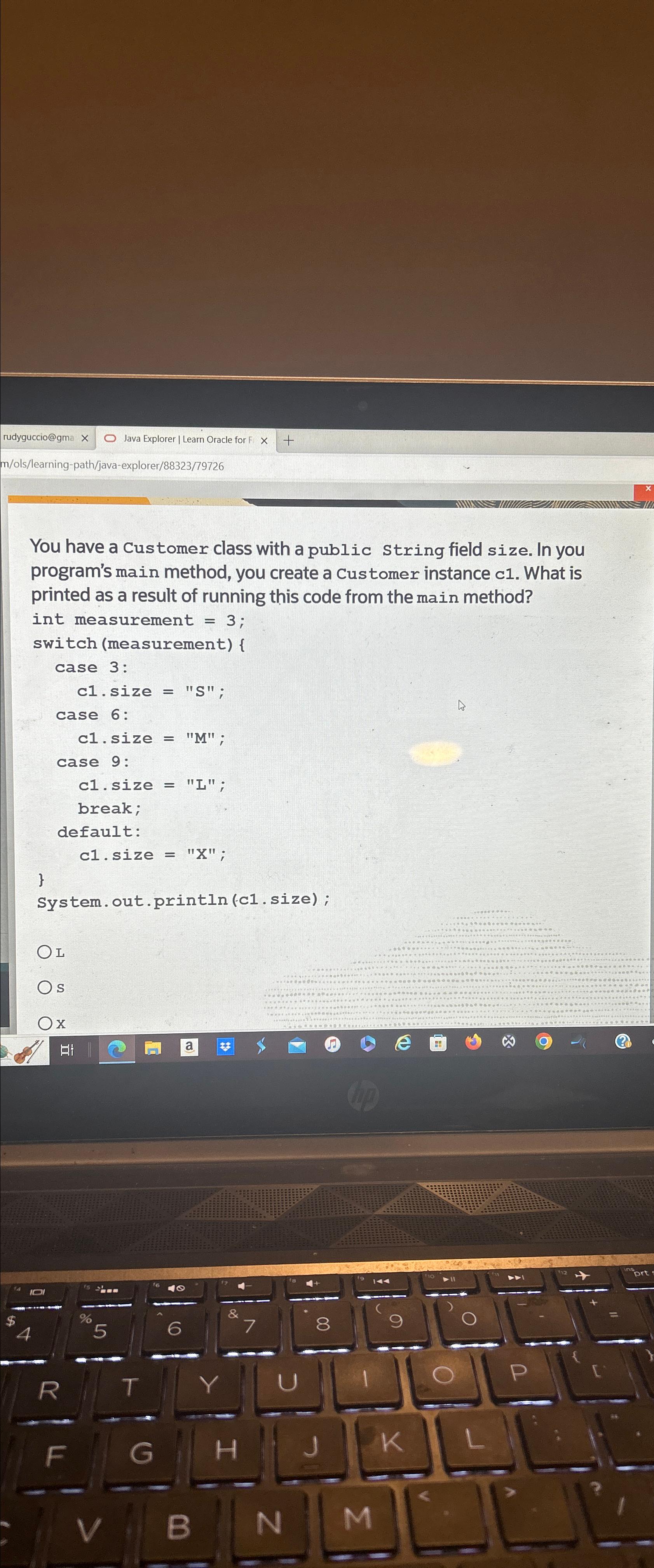 Solved rudyguccio@gmaJava Explorer / ﻿Learn Oracle for | Chegg.com