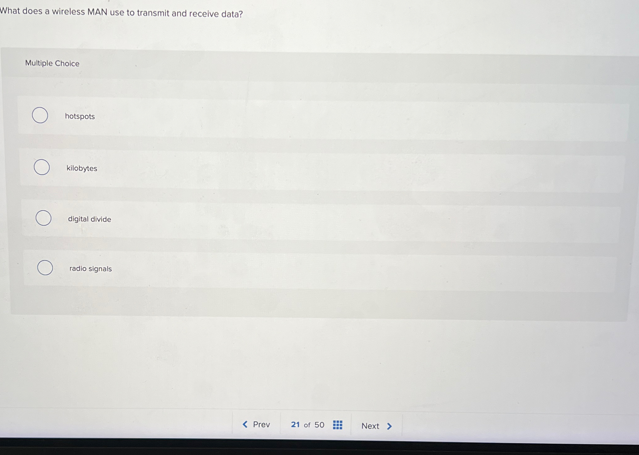 Solved What does a wireless MAN use to transmit and receive | Chegg.com