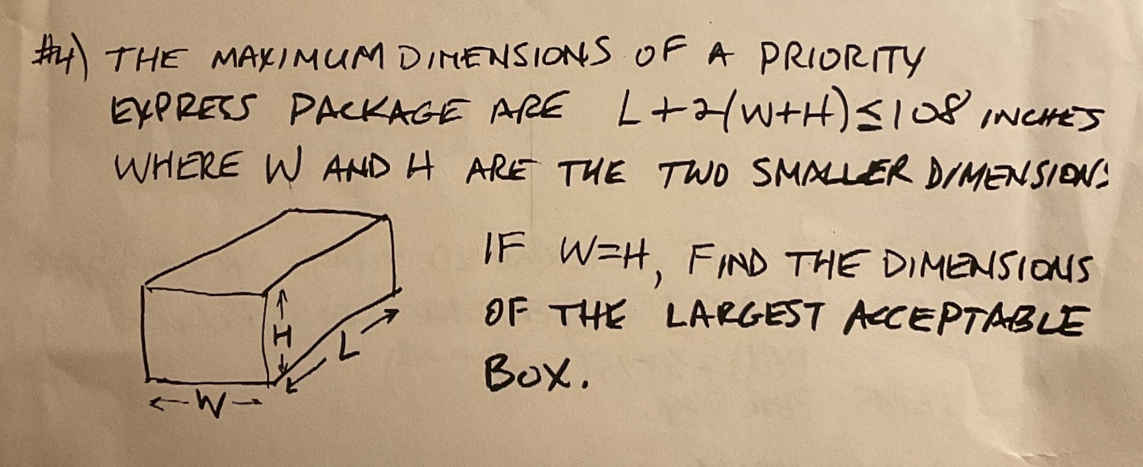 Solved H4) ﻿THE MAXIMUM DIMENSIONS OF A PRIORITY EXPRES | Chegg.com