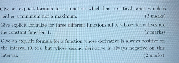 Solved Give an explicit formula for a function which has a | Chegg.com