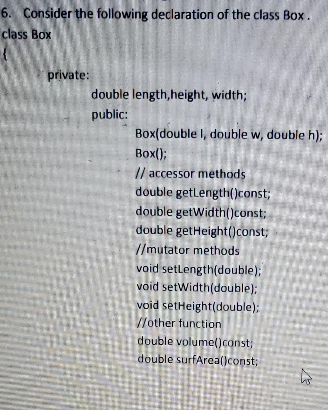 Solved A Implement The Constructor Using Parameter