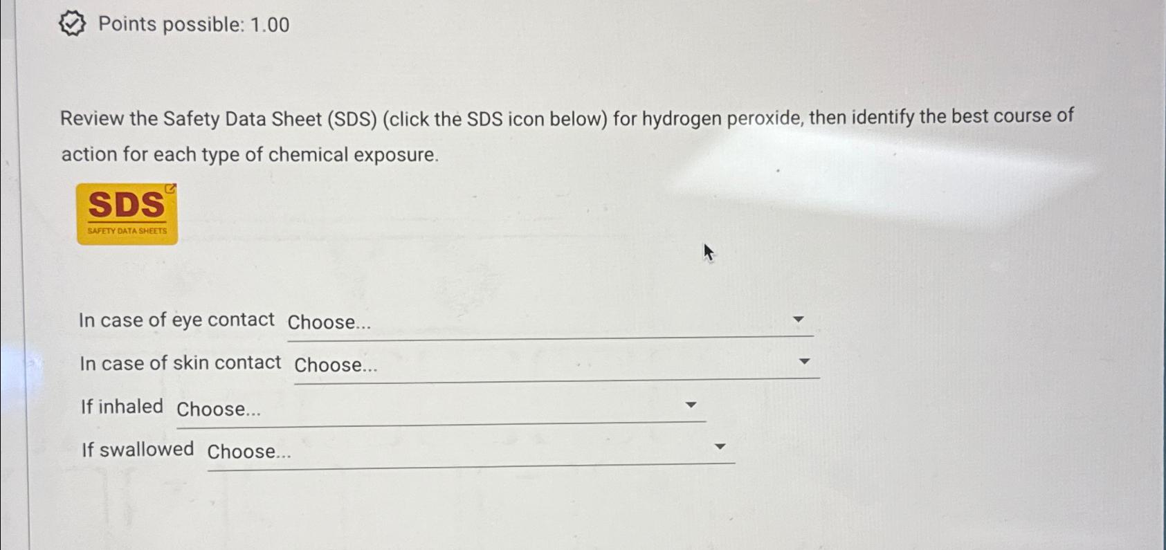 Solved Points possible: 1.00Review the Safety Data Sheet | Chegg.com