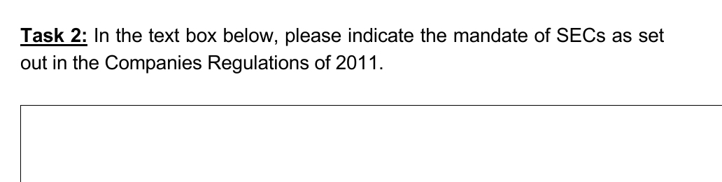Solved indicate the mandate of SECs as set out in the | Chegg.com