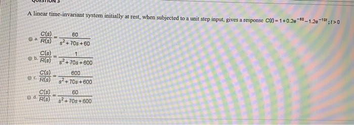 Solved A linear time-invariant system initially at rest, | Chegg.com