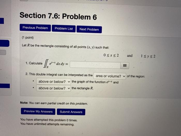 Solved Section 7.6: Problem 6 Previous Problem Problem List | Chegg.com