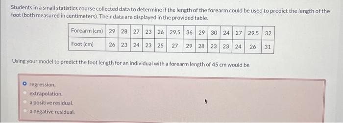 Solved Students in a small statistics course collected data | Chegg.com