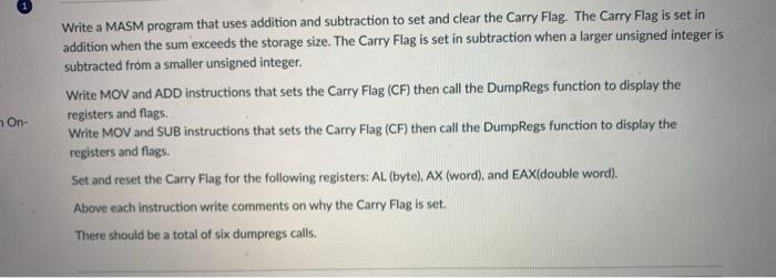 Solved On- Write a MASM program that uses addition and | Chegg.com