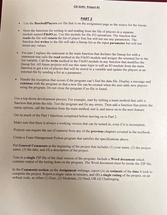 Solved Specifications PART 1 - Create a program that manages | Chegg.com