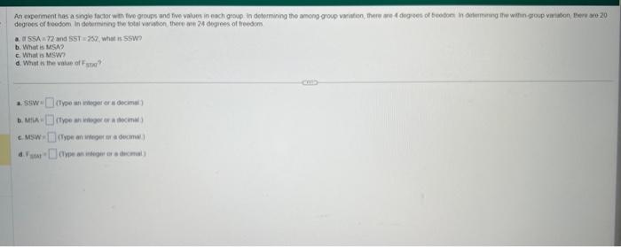 Solved b. What is MSA? c. What is MSW? d. What is the valae | Chegg.com