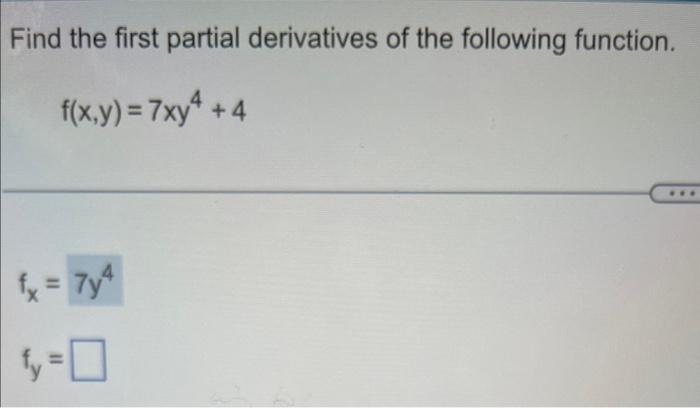 Solved Find the first partial derivatives of the following | Chegg.com