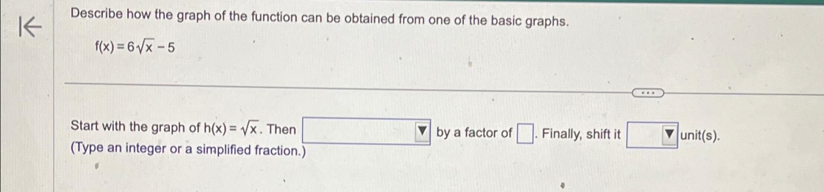 Solved Describe how the graph of the function can be | Chegg.com