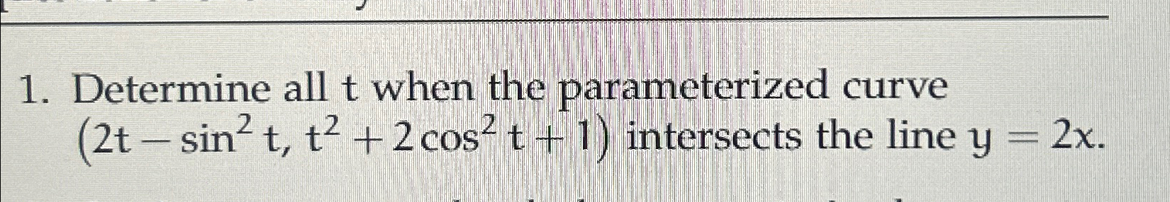 Solved Determine all t ﻿when the parameterized curve | Chegg.com