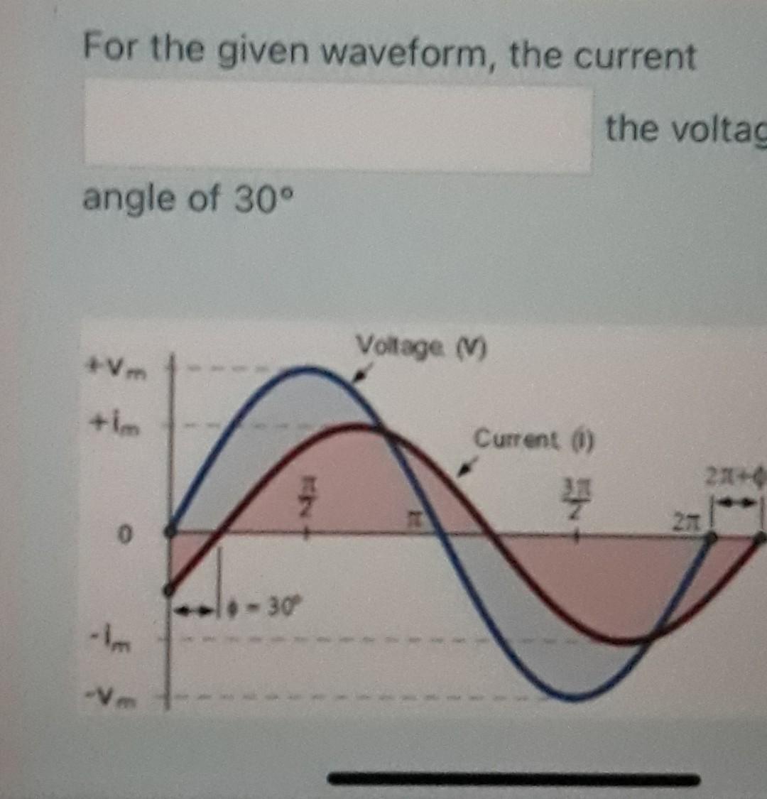 Solved For the given waveform, the current the voltag angle | Chegg.com Solved For the given waveform, the current the voltag angle | Chegg.com
