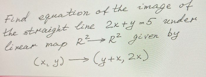 Solved Find equation of the image of the straight line | Chegg.com