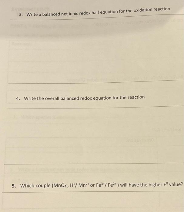 Solved b. MnO4,H+/Mn2+ and Fe3+/Fe2+ 1. Which species is | Chegg.com
