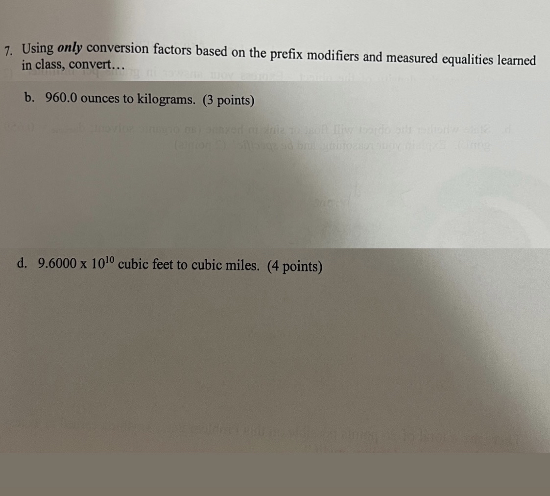 Solved Using only conversion factors based on the prefix | Chegg.com