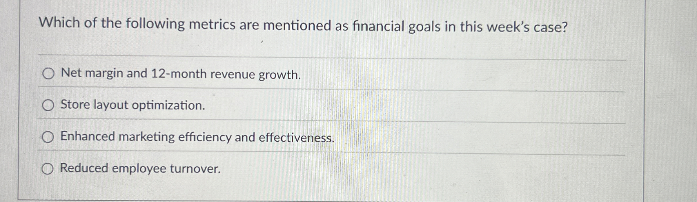 Solved Which of the following metrics are mentioned as | Chegg.com