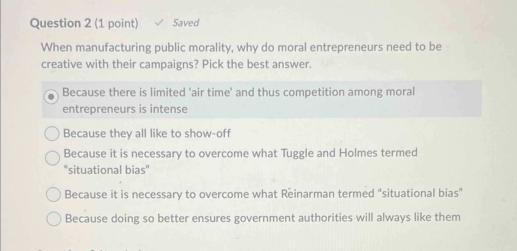 Solved Question 2 (1 ﻿point) ﻿SavedWhen manufacturing | Chegg.com