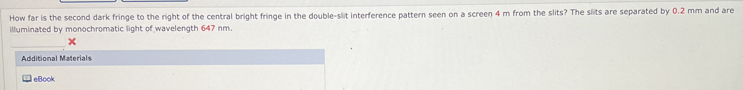 Solved How far is the second dark fringe to the right of the | Chegg.com