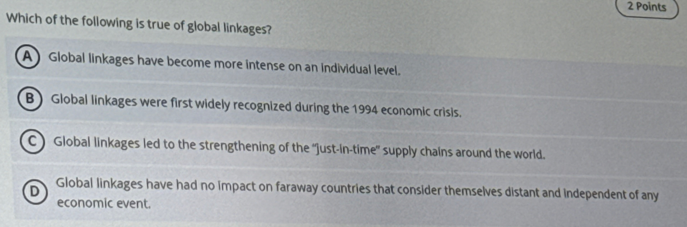 Which of the following is true of global | Chegg.com