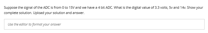 Solved Suppose the signal of the ADC is from 0 ﻿to 15V ﻿and | Chegg.com