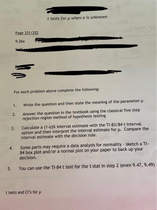 Solved For each problem above complete the following: 1. | Chegg.com