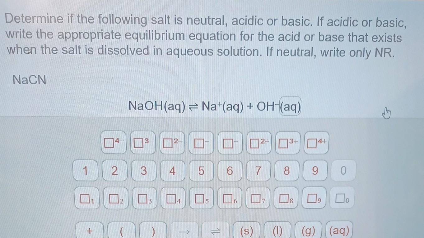 Solved Determine if the following salt is neutral, acidic or | Chegg.com