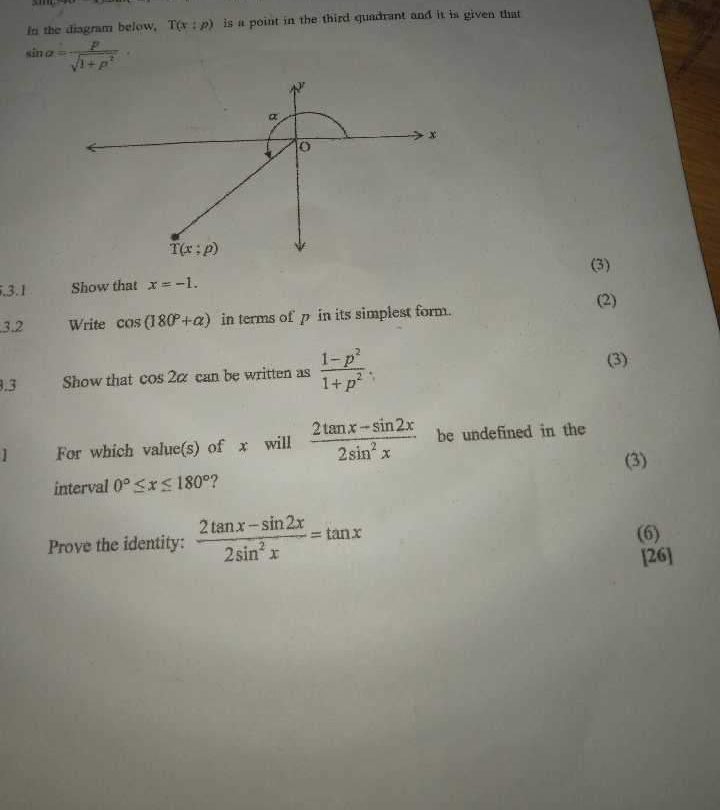 Solved Is the dragram below, T(x;p) ﻿is a point in the third | Chegg.com