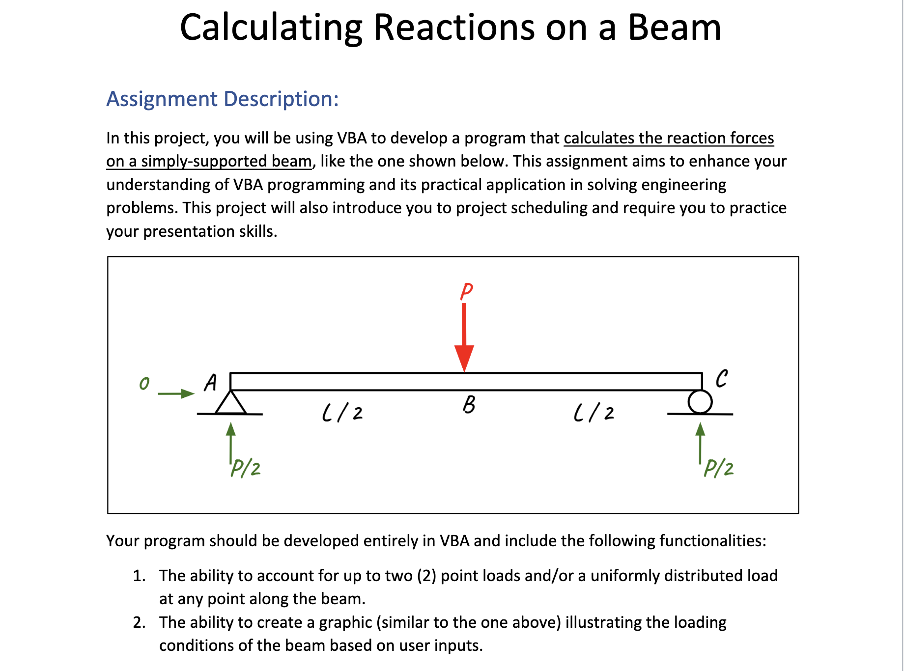Solved Calculating Reactions on a BeamAssignment | Chegg.com