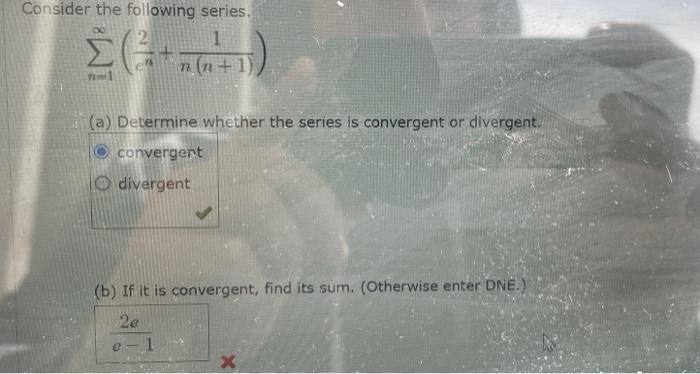 Solved Consider the following series. ∑n=1∞(cn2+n(n+1)1) (a) | Chegg.com